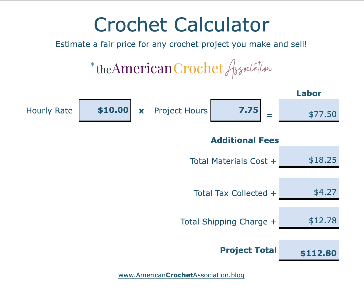 Crochet Project Price Calculator | American Crochet Association