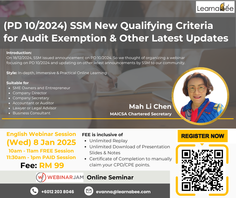 (PD 10/2024) SSM New Qualifying Criteria for Audit Exemption & Other